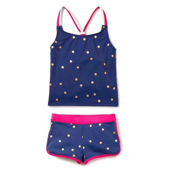 Mini Boden | Swim | Hp Mini Boden Deep Sea Blue Foil Dot Patterned ...